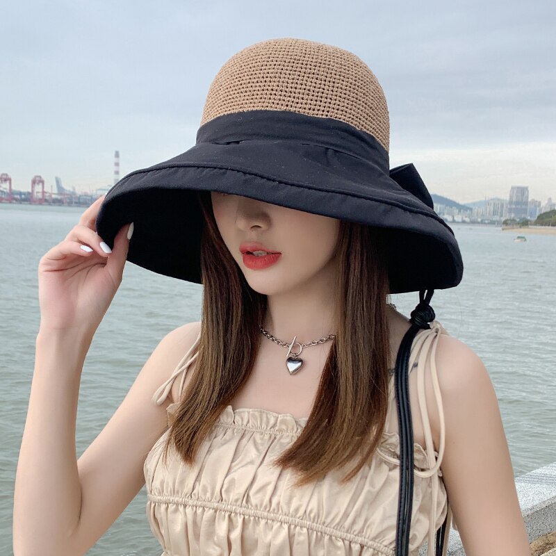 Gorros de sol con lazo para mujer, tapones flexibl... – Grandado