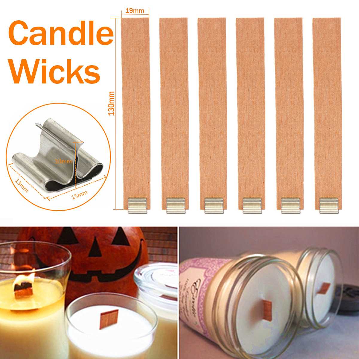 50PCS DIY Candle Making Wooden Candles Wick with S... – Vicedeal
