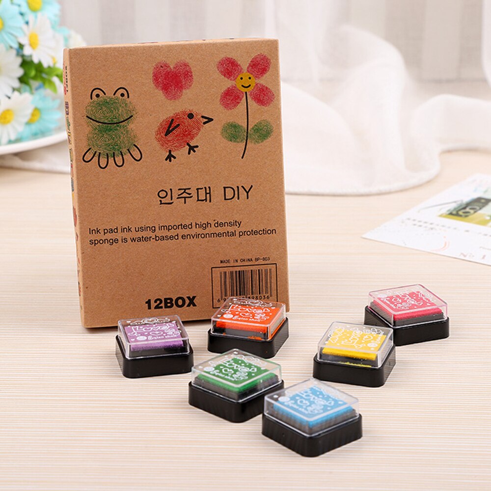 Kids Finger Painting Craft 24 Colors Ink Pad Stamp... – Vicedeal