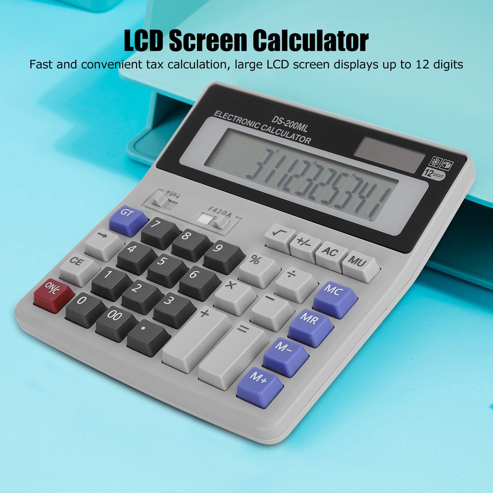 Calculatrice d'écran LCD calculatrice à énergie so... – Grandado