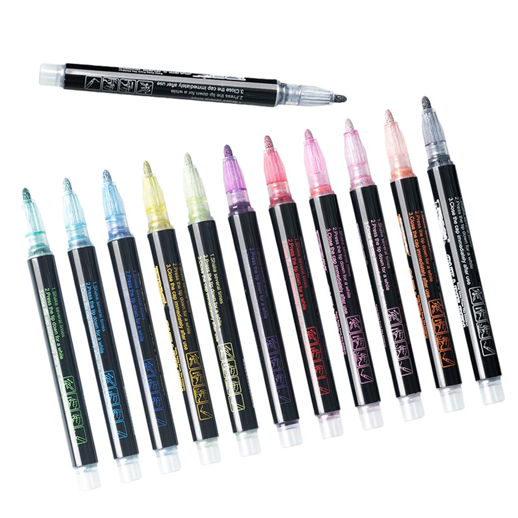 12Colors Double Line Pens Arts Drawing Doodle Mark... – Grandado