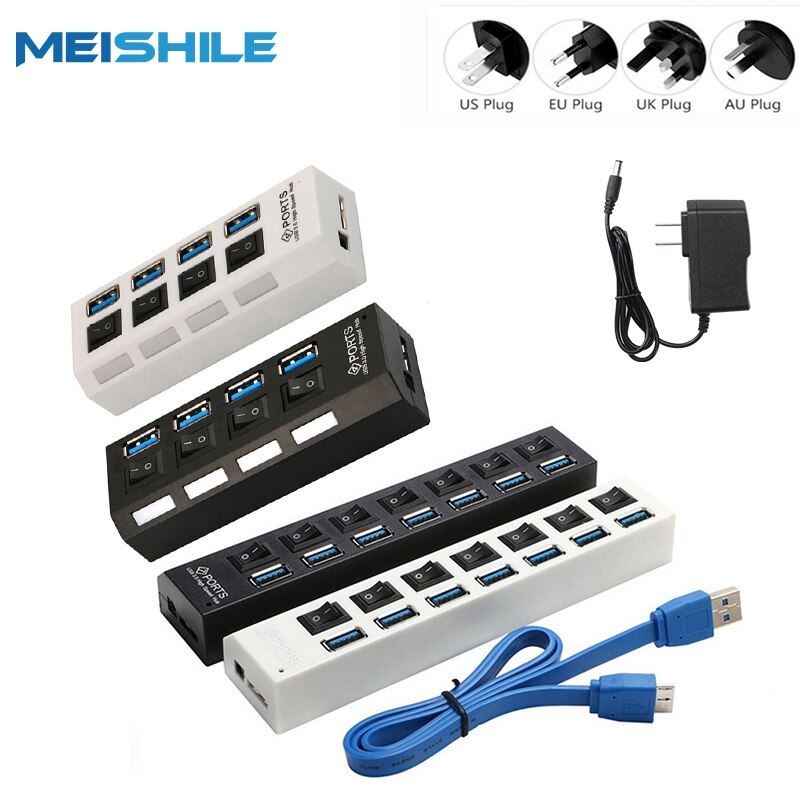 4/7 Port 3.0 USB Hub USB 2.0 with Switch Extension... – Grandado
