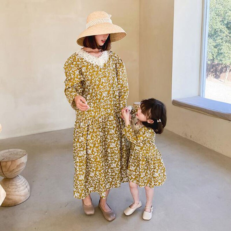 Family Mother and Daughter Dress Spring Autumn Lon... – Grandado