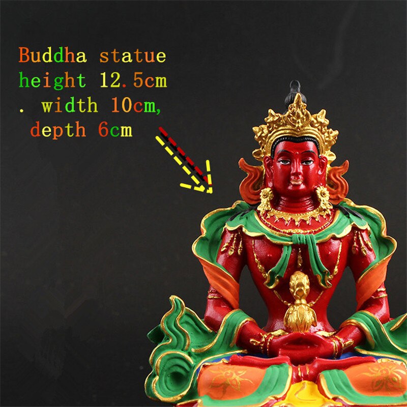 12.5cm Tibet Hand-painted Resin Buddhism Amitayus ... – Grandado