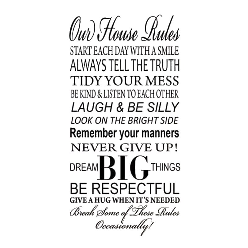 Our Family House Rules Wall Sticker Quote Wall Dec... – Grandado