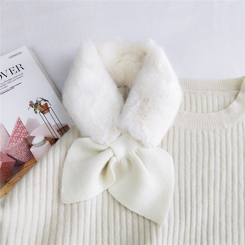 Plush Scarf Women Peach Heart Cross Scarves Soft F... – Grandado