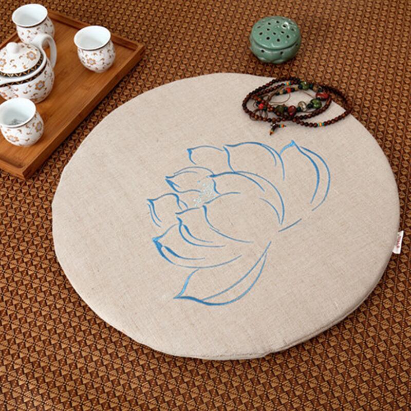 Lotus Pattern Yoga Mats Coir Meditation Mat Flax M... – Grandado