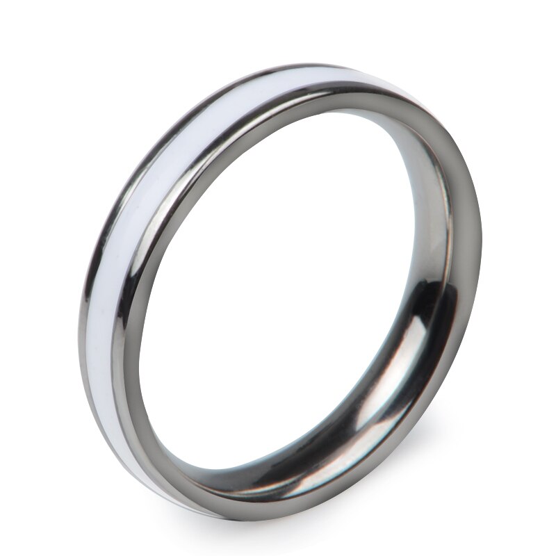 4MM Width Black White Enamel Ring Gold Color 316L ... – Vicedeal