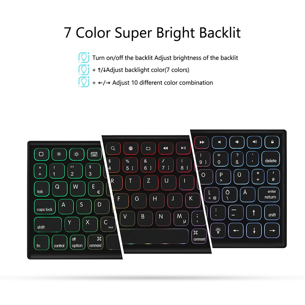 SeenDa Wireless Backlit Bluetooth Keyboard Case fo... – Grandado