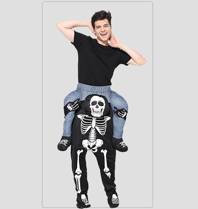 Halloween Costume skeleton Black Skull Halloween P... – Grandado