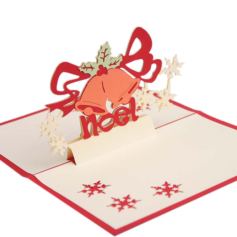 -Christmas Cards 3D Pop Up Merry Christmas bell Ha... – Grandado