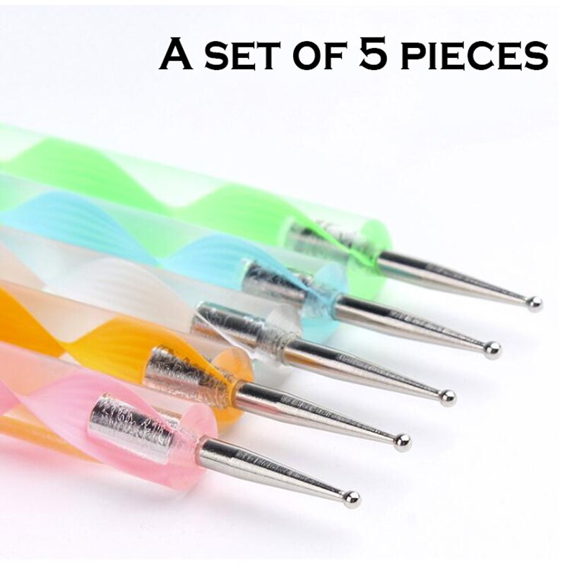 5pc set Nail Art Dotting Pen For Nail Painting Flo... – Grandado