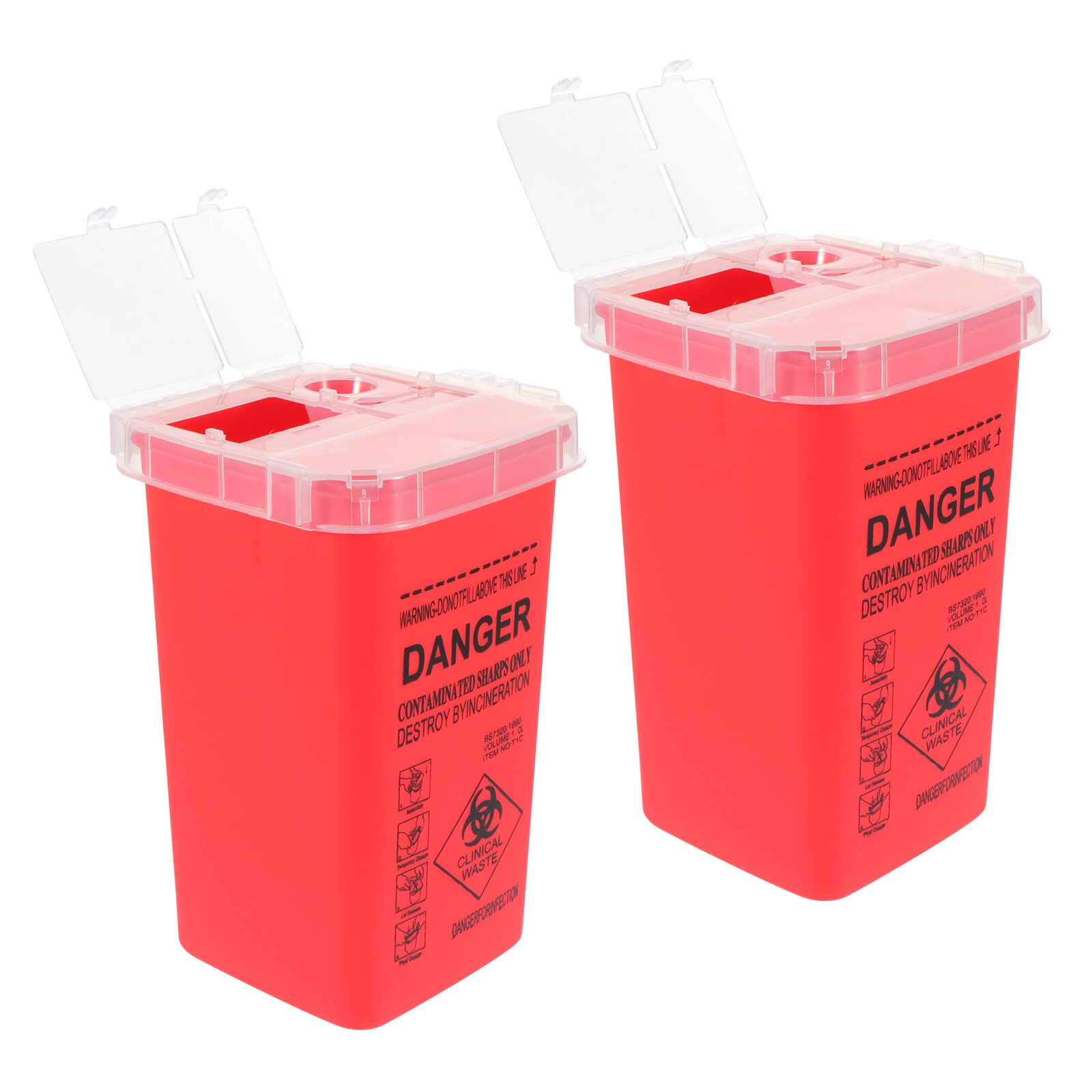2Pcs Plastic Disposal Boxes Reusable Sharps Contai... – Grandado