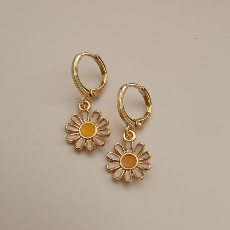 Delicacy Gold Daisy Sunflower Hoop Earring Endless... – Grandado