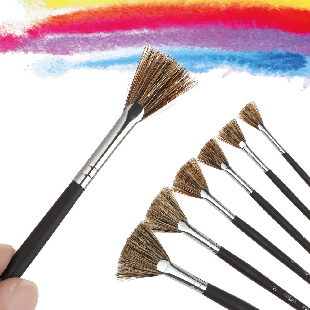 6 PCs/Set Wild Boar Bristle Brush Pen Set Fan Shap... – Grandado