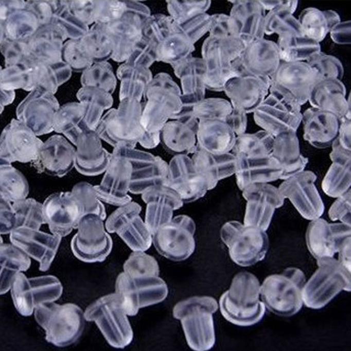 100pcs/lot Clear Soft Silicone Rubber Earring Back... – Grandado