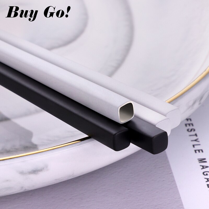 1Pair Luxury 304 Stainless Steel Square Chopsticks... – Grandado