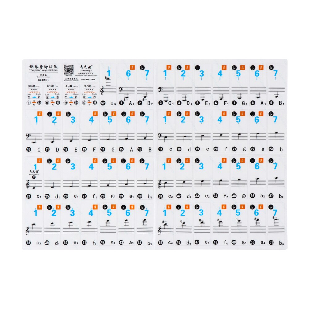 Large Bolds Staff and Letter Piano Sticker Transpa... – Grandado