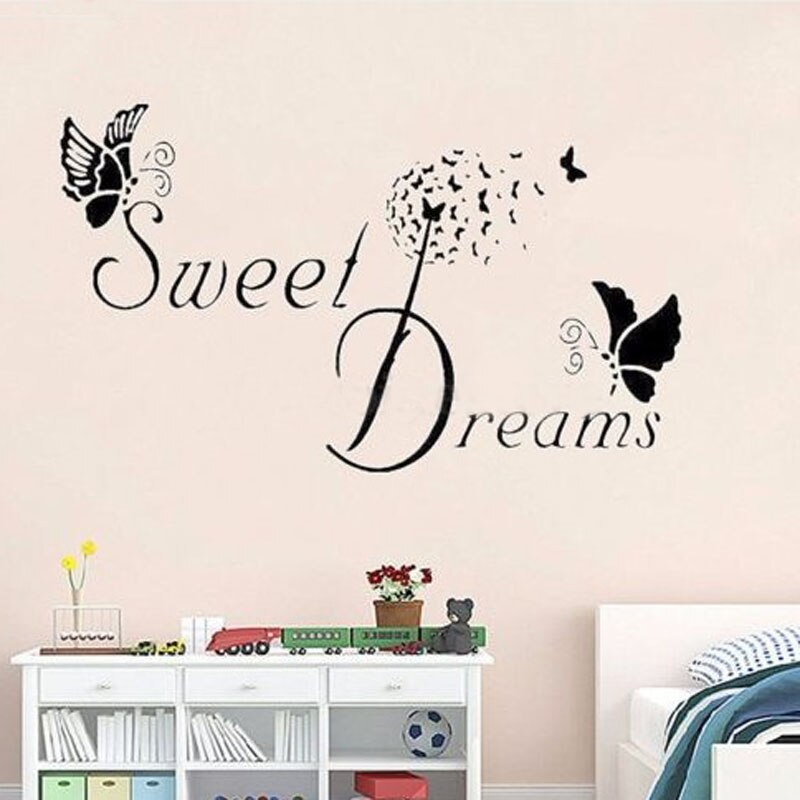 Home Wall Stickers Black Letter Sweet Dream Poster... – Vicedeal