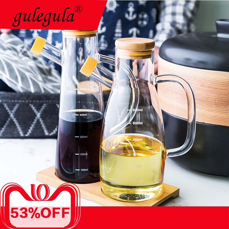 Kitchen Storage Transparent Glass Oil Bottle Heat-... – Grandado