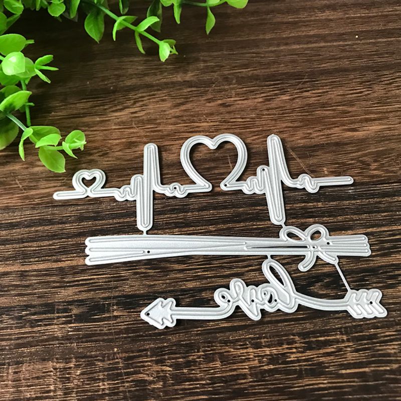 Carbon Steel Cartoon ECG Love Arrow Embossing Sten... – Grandado