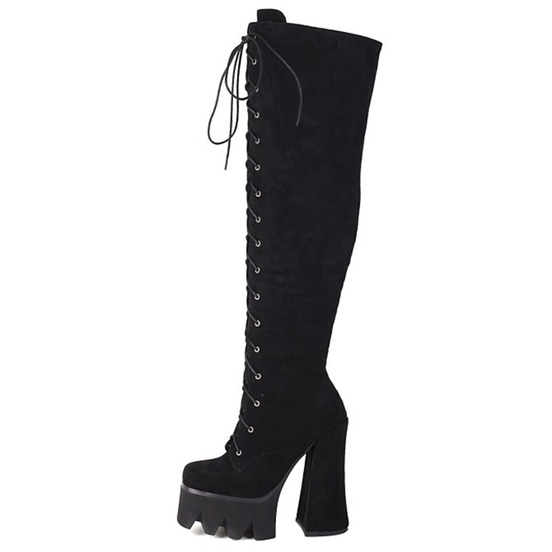 Bottes à lacets en cuir suédé souple pour femme, c... – Grandado