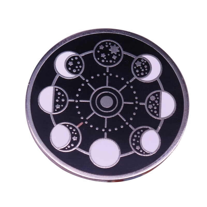 A beautiful pin featuring the phases of the Moon. – Grandado