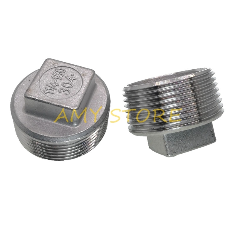 1Pc SS304 Stainless steel Square Head Pipe fitting... – Grandado