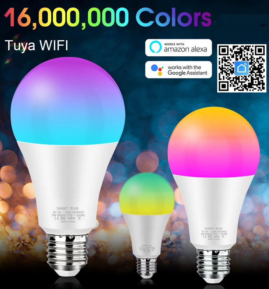 Smart Blub Wireless WiFi Bluetooth 4.0 RGB Lamp 12... – Grandado