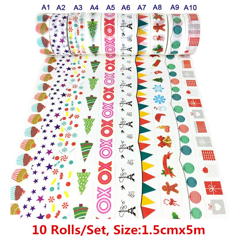 10 Stuks Decoratieve Tape Washi Tape Voor Merry Ch... – Vicedeal
