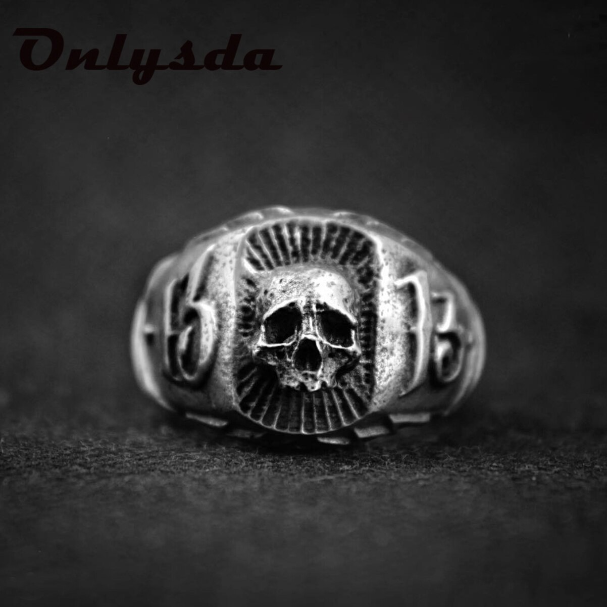Rvs Gothic Schedel 13Lucky Ring Biker Hiphop Rock ... – Grandado