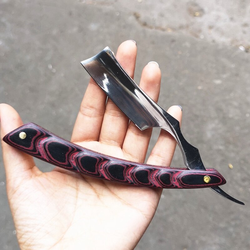 Straight Razor Mens Shaving Razors Black Cover Sol... – Grandado