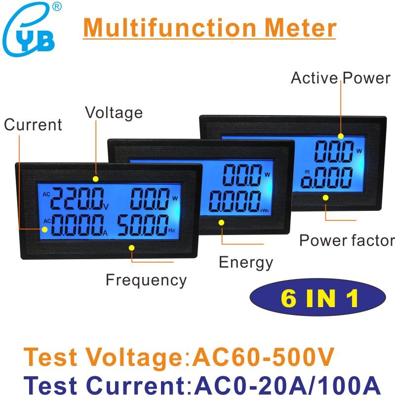AC 20A 100A Volt Amp Panel Meter LCD Digitale Volt... – Vicedeal