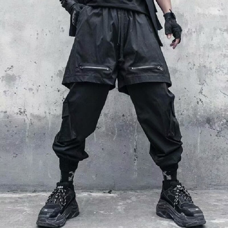 HOUZHOU Black Goth Punk Pants Men Joggers Punk Rav... – Grandado