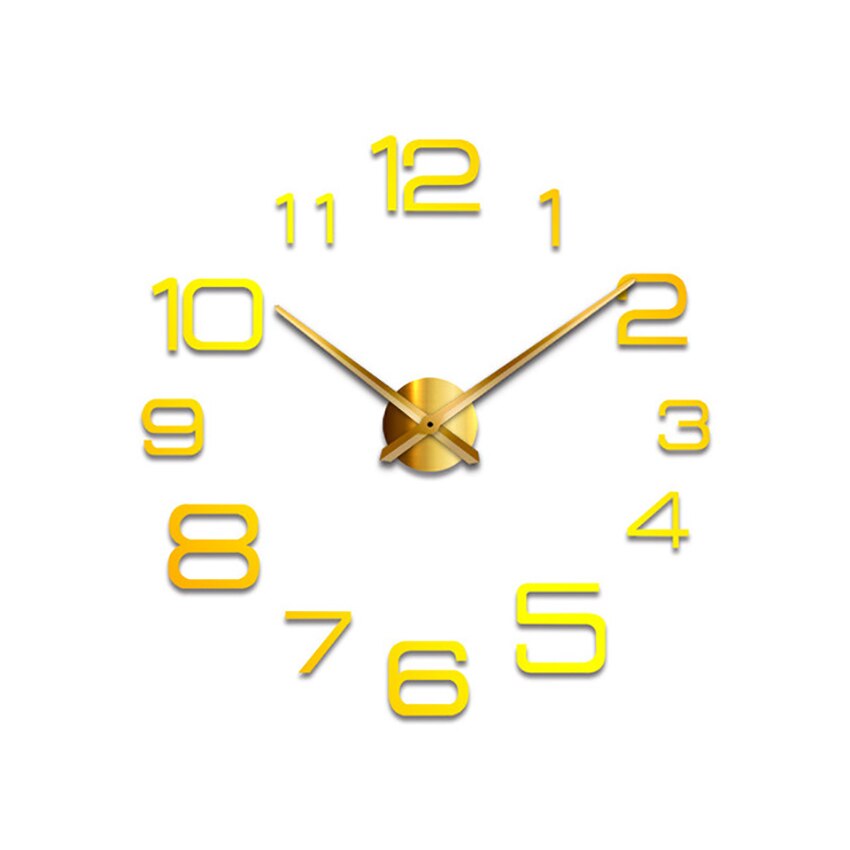 3D DIY Mirror Surface Wall Clocks Frameless Modern... – Vicedeal