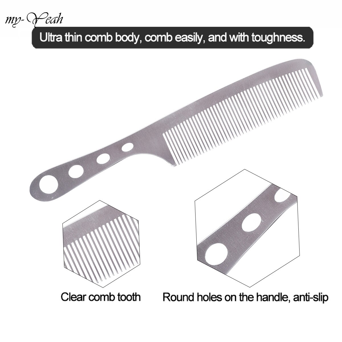 Hair Comb Aluminum Metal Hair Cutting Comb Stainle... – Grandado