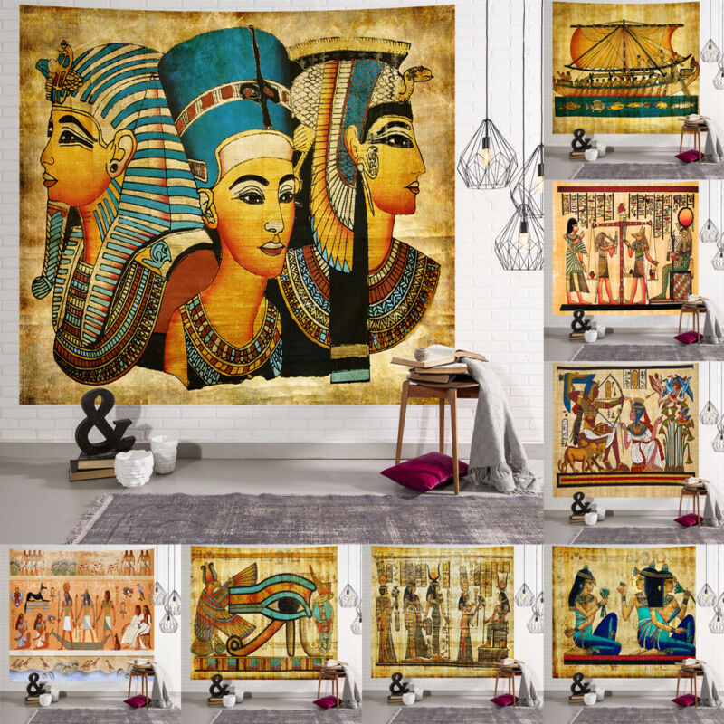 Retro Serie van Oude Egyptische Tapijt Muur Opknop... – Grandado