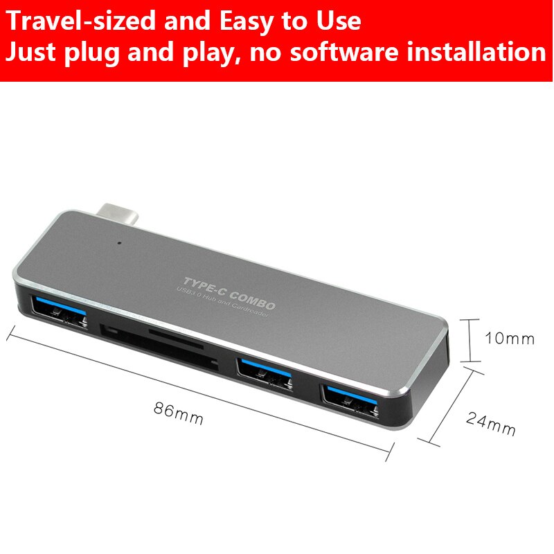 USB C HUB Type C Thunderbolt 3 Dock 5 in 1 USB-C A... – Grandado