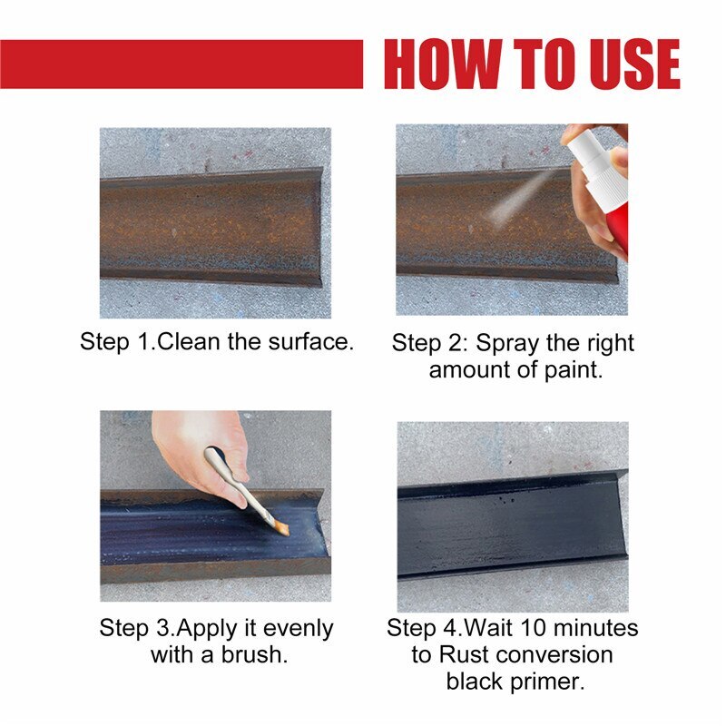 100ML Rust Remover With Bush for Metal Anti-Rust S... – Grandado