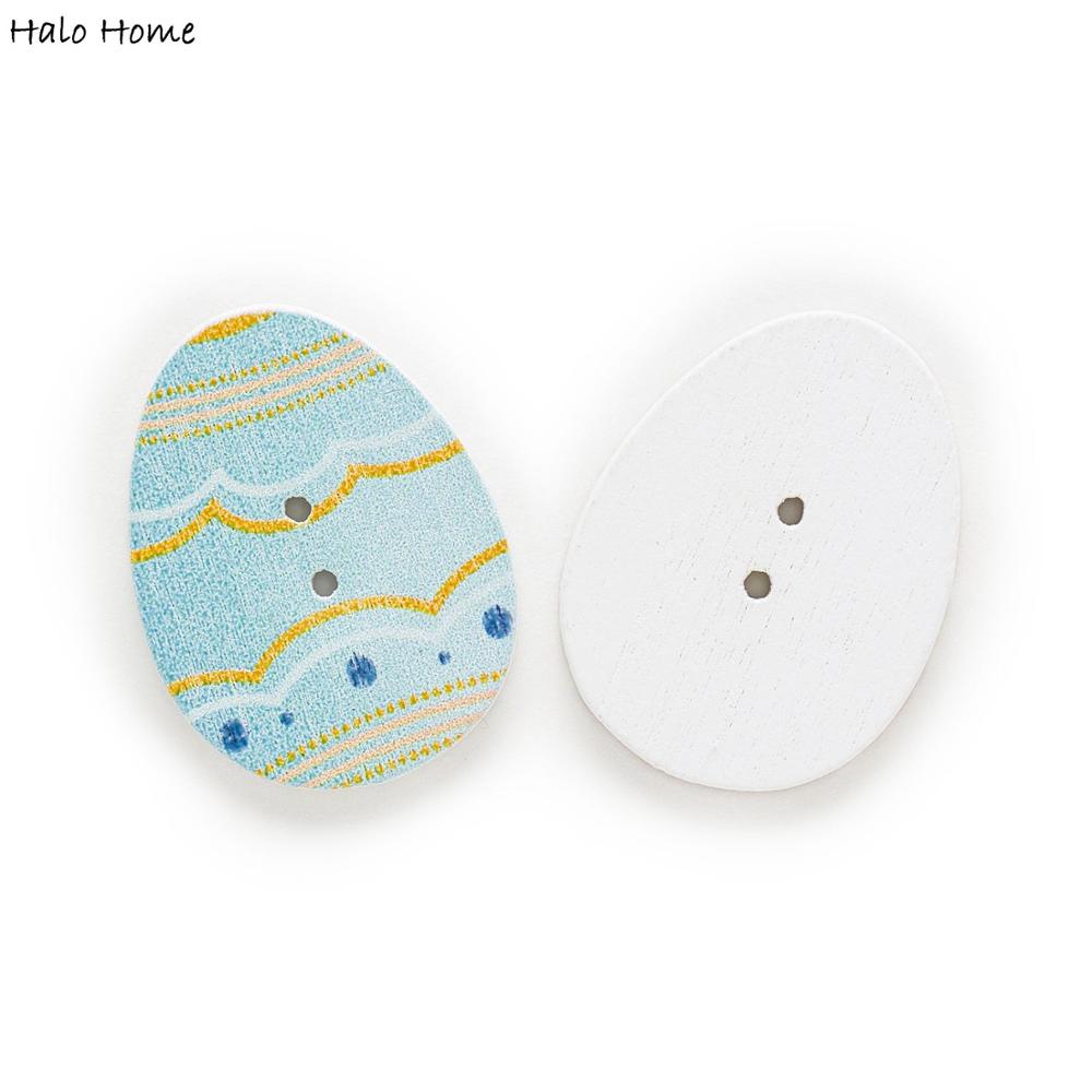 30pcs Easter egg Wood Buttons for Sewing Scrapbook... – Grandado