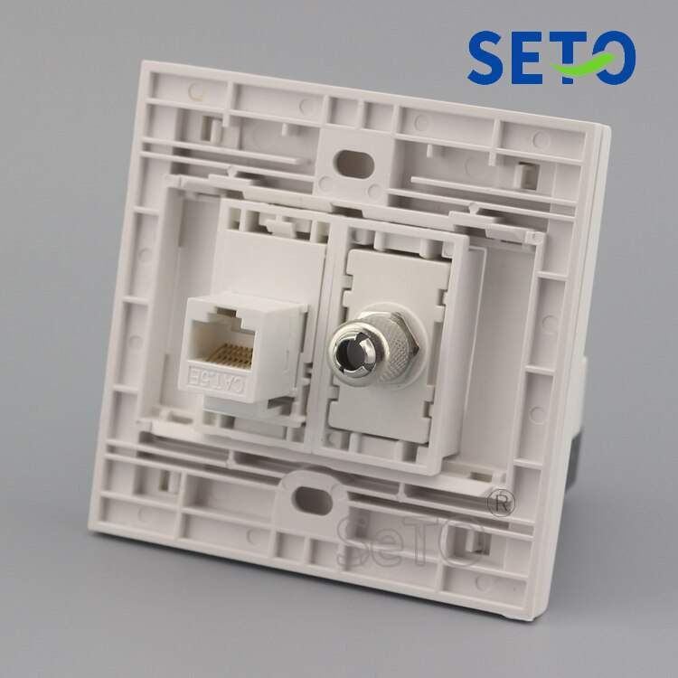 SeTo 86 Type RJ45 Cat5e Network Lan + TV Connector... – Vicedeal SeTo 86 Type RJ45 Cat5e Network Lan + TV Connector... – Vicedeal