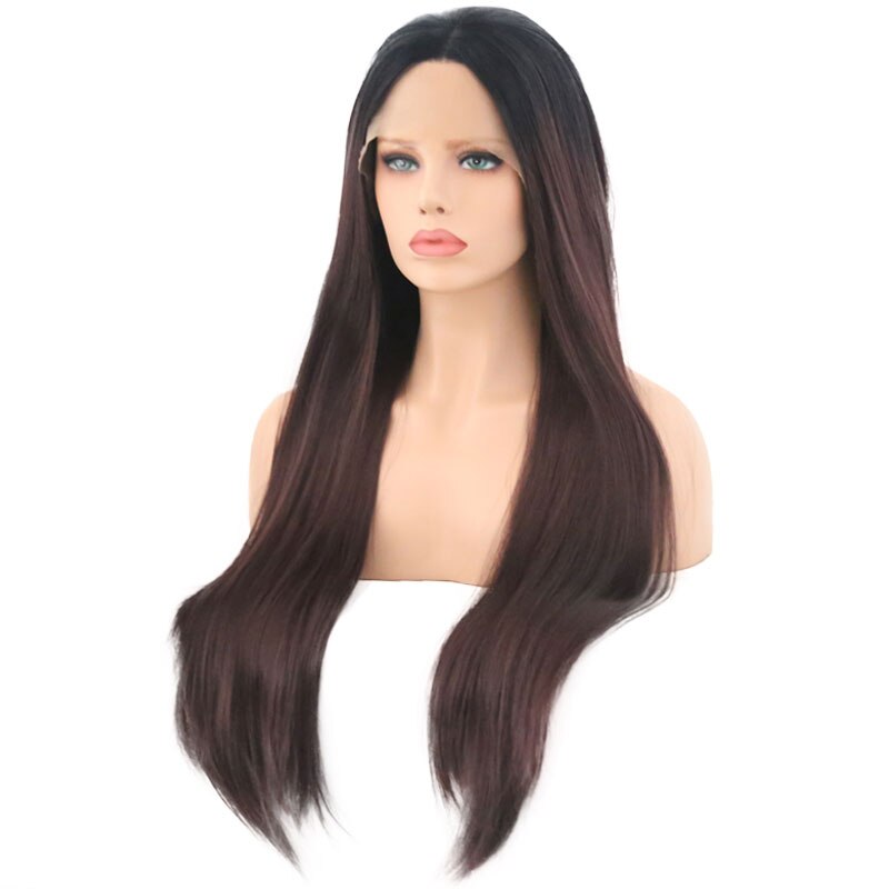 Bombshell Black Ombre Brown Straight Synthetic Hai... – Vicedeal