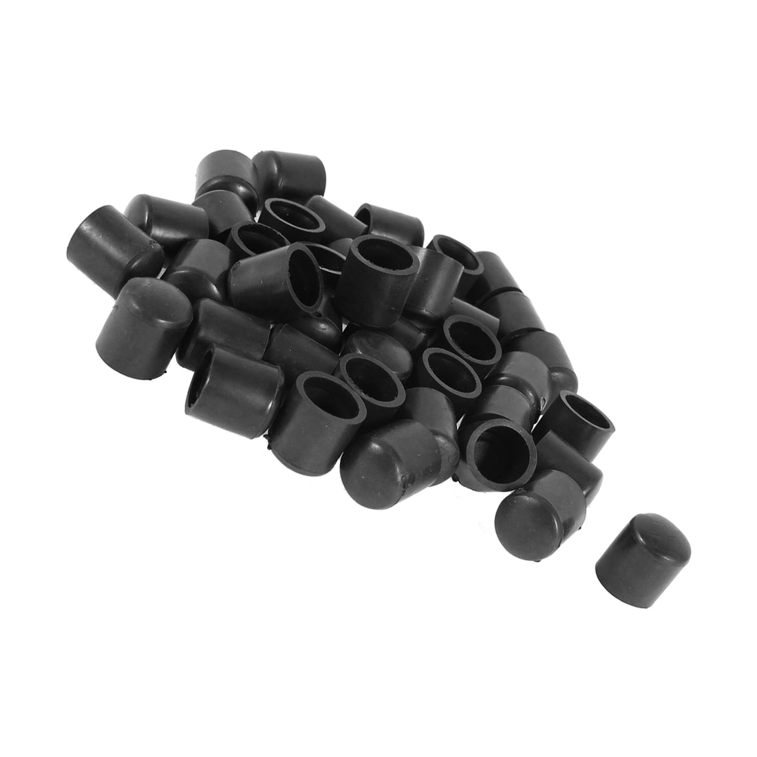Rubber caps 40-piece black rubber tube ends 10mm r... – Vicedeal