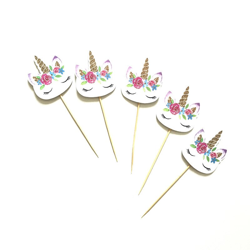 Unicorn Party Cake Cupcake Topper Picks Cake Flags... – Vicedeal