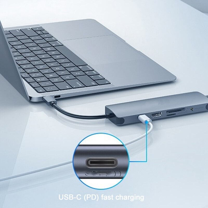 USB Hub 9 in 1 Type C Adapter with Ethernet Port U... – Grandado