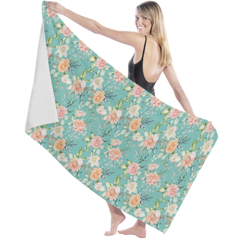 Watercolor Plant Flower Decoration Bath Towel For ... – Grandado