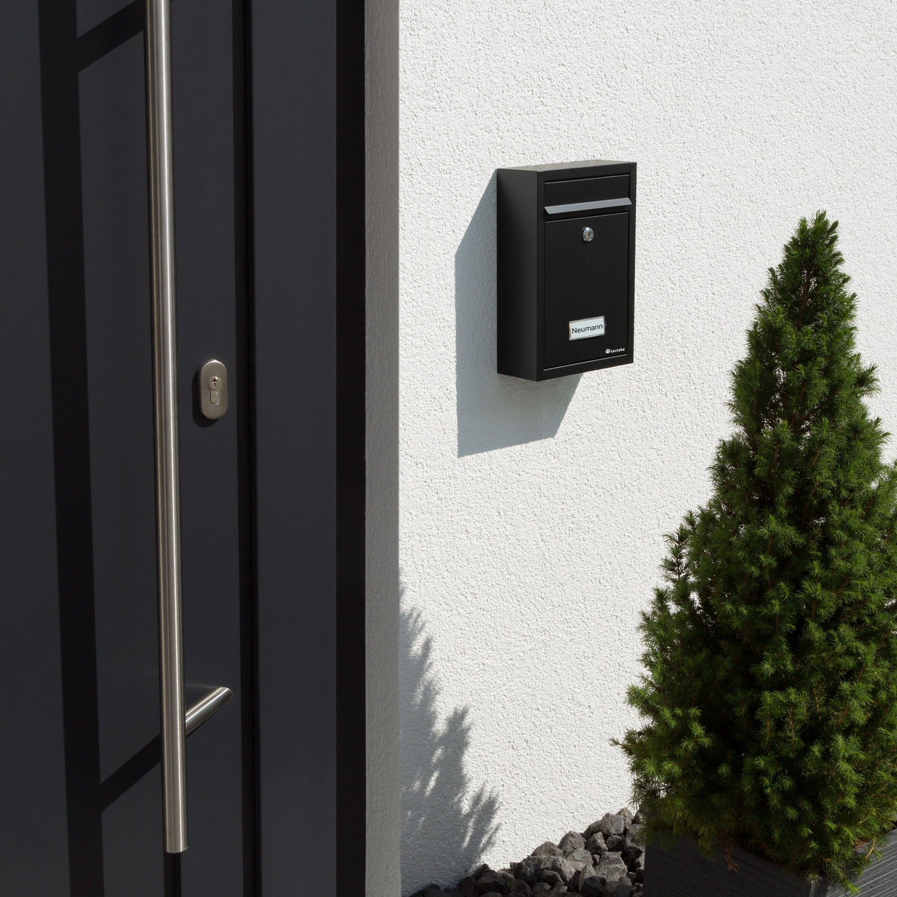 Tectake Mailbox Edwin Zwart-Mailbox Buiten Mail Bo... – Vicedeal