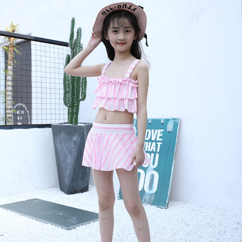 Striped Swimsuits For Girls Two Pieces Swim Suits ... – Grandado