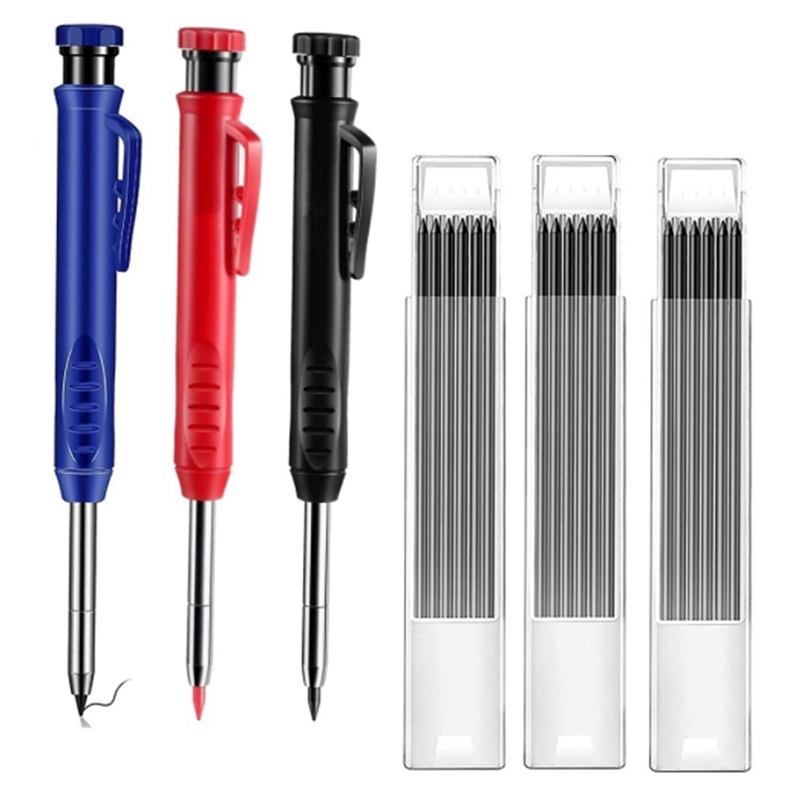 Solid Carpenter Pencil Set, Built-in Sharpener for... – Vicedeal