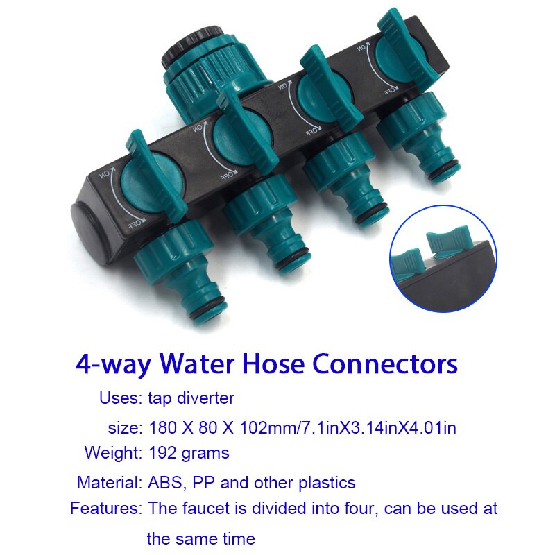 1/2" 3/4" 1" 4-way Water Hose Connectors Garden Ir... – Grandado